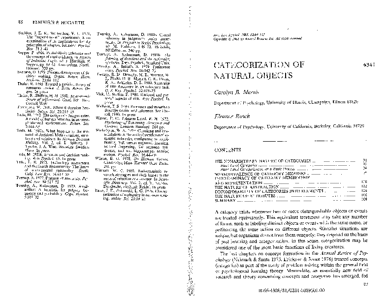 (PDF) Categorization of Natural Objects | Eleanor Rosch - Academia.edu