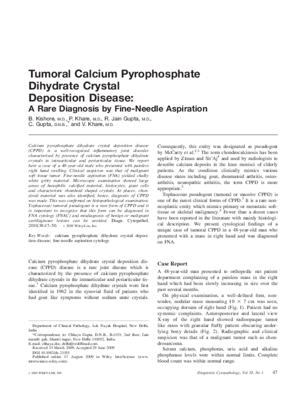 (PDF) Posterior C1-C2 calcium pyrophosphate dihydrate crystal ...