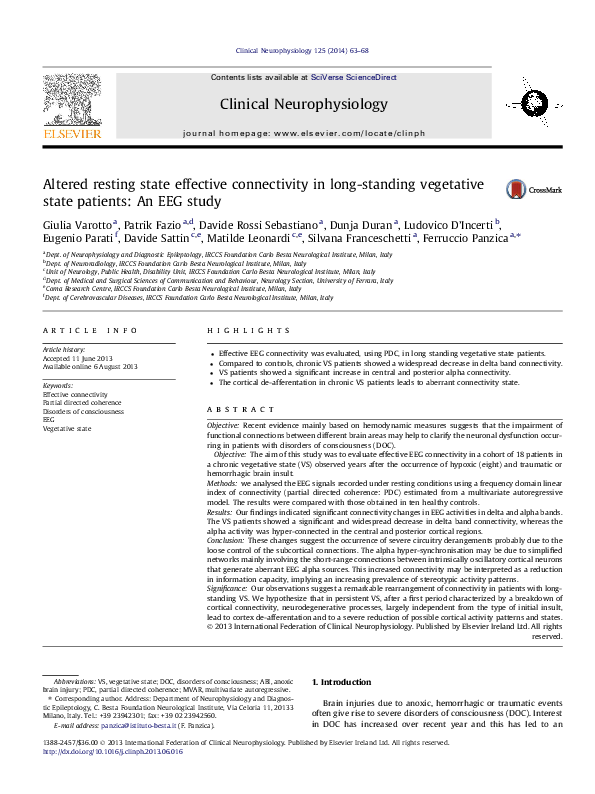 (PDF) Altered resting state effective connectivity in long-standing ...
