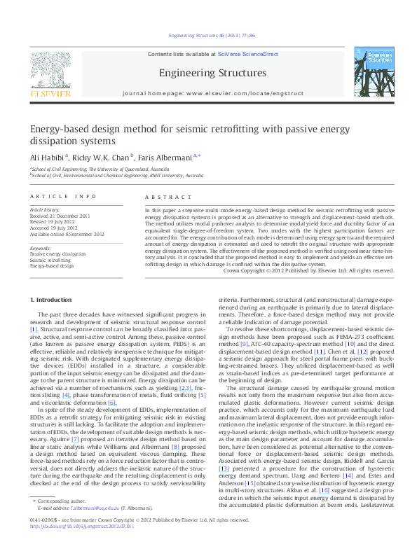 (PDF) Energy-based design method for seismic retrofitting with passive ...