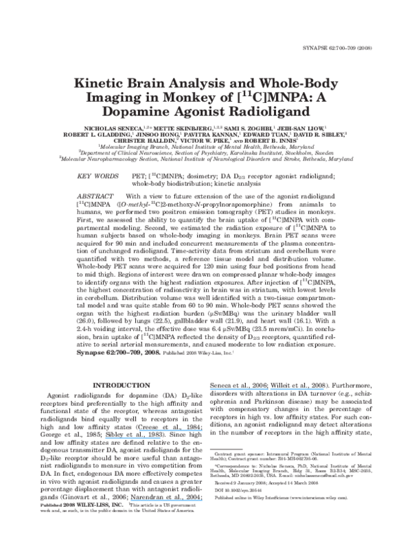 (PDF) Kinetic brain analysis and whole-body imaging in monkey of [11C ...