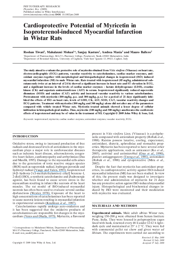 (PDF) Cardioprotective potential of myricetin in isoproterenol-induced ...