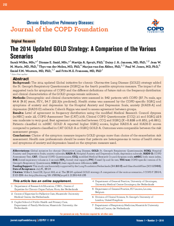 (PDF) The 2014 Updated GOLD Strategy: A Comparison of the Various Scenarios