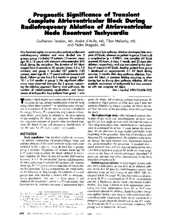 (PDF) Prognostic significance of transient complete atrioventricular ...