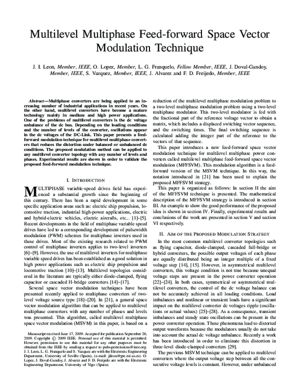 (PDF) Multilevel Multiphase Feedforward Space-Vector Modulation Technique