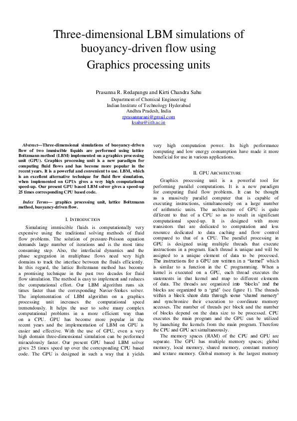 (PDF) Three-dimensional LBM simulations of buoyancy-driven flow using Graphics processing units