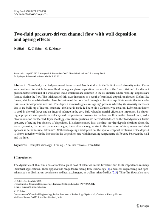 (PDF) Three-dimensional convective and absolute instabilities in pressure-driven two-layer ...