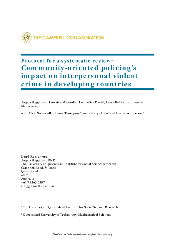 (PDF) Community-oriented Policing's Impact on Interpersonal Violent ...