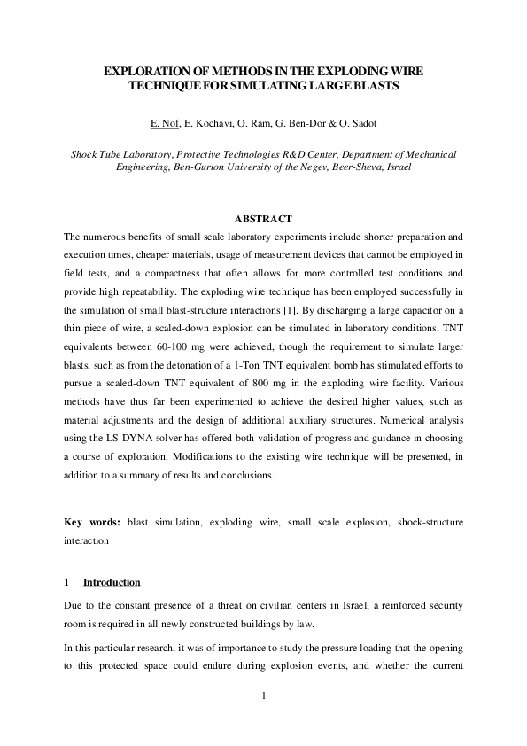 (PDF) Exploration of Methods in the Exploding Wire Technique for ...