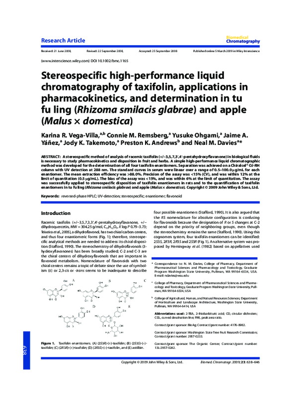 (PDF) Stereospecific high-performance liquid chromatography of ...