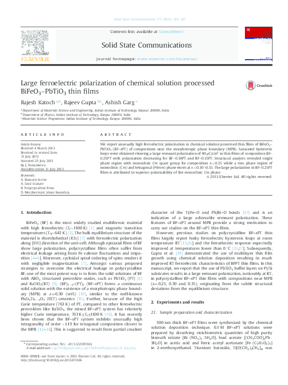 (PDF) Large ferroelectric polarization of chemical solution processed ...