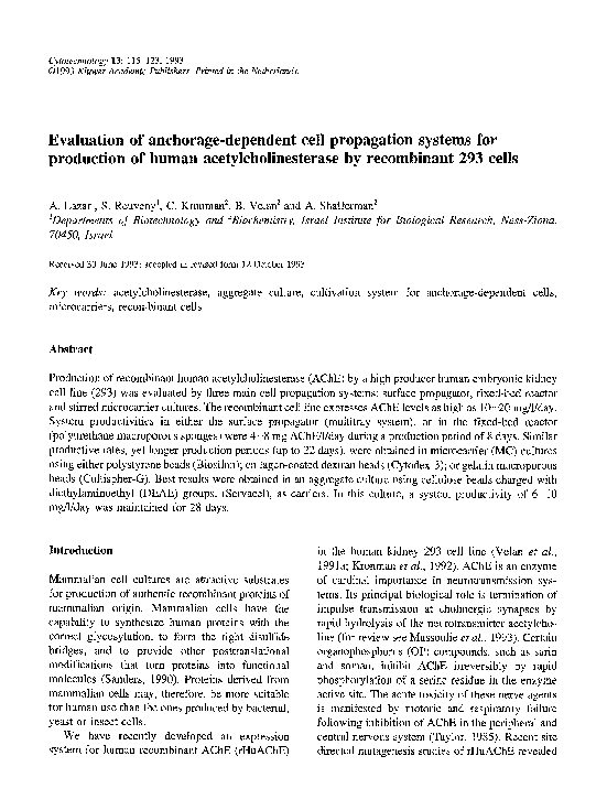 (PDF) Evaluation of anchorage-dependent cell propagation systems for ...