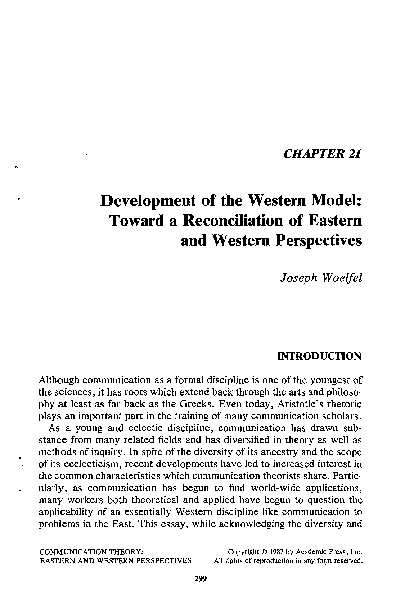 (PDF) Development of the Western Model: Toward a Reconciliation of ...