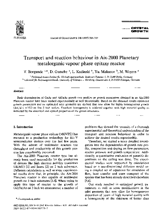 (PDF) Transport and reaction behaviour in Aix-2000 planetary ...
