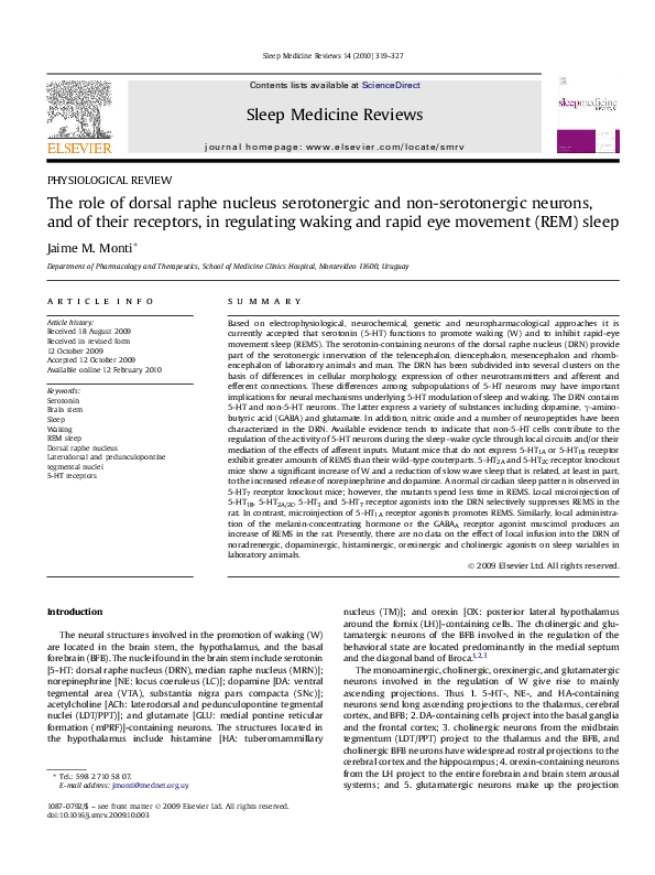 (PDF) Role of Norepinephrine In the Regulation of Rapid Eye Movement ...