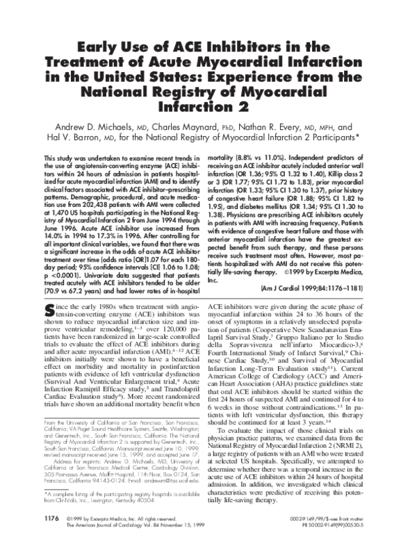Pdf Age And Sex Do Not Bias The Use Of Angiotensin Converting Enzyme Inhibitors In Acute