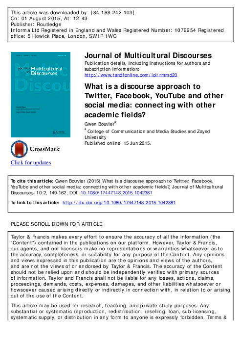 (PDF) Language, Social Media and Political Identity (Re)presentation: A ...