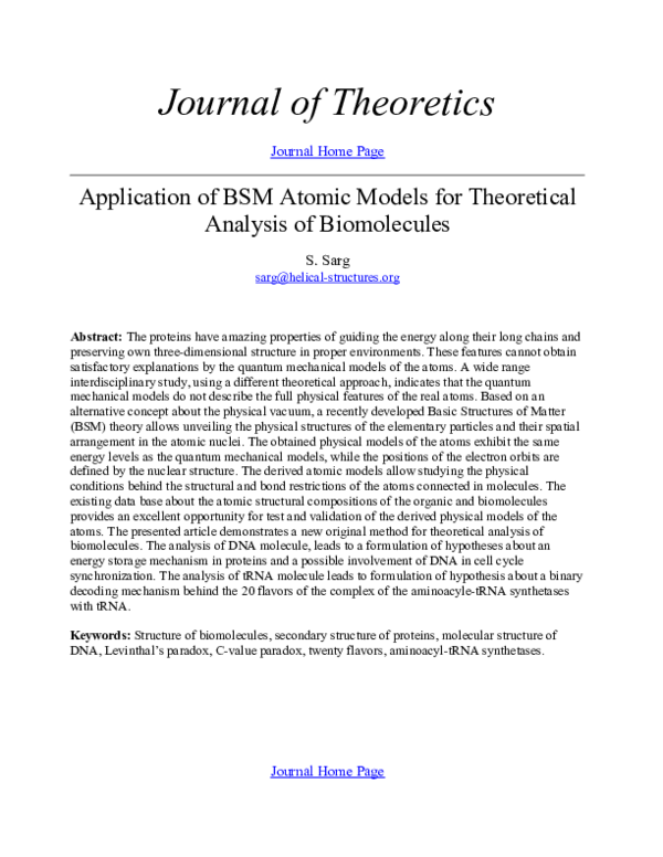 (PDF) Application of BSM atomic models for theoretical analysis of ...