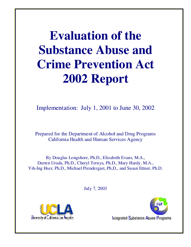 (PDF) Evaluation of the substance abuse and crime prevention act ...