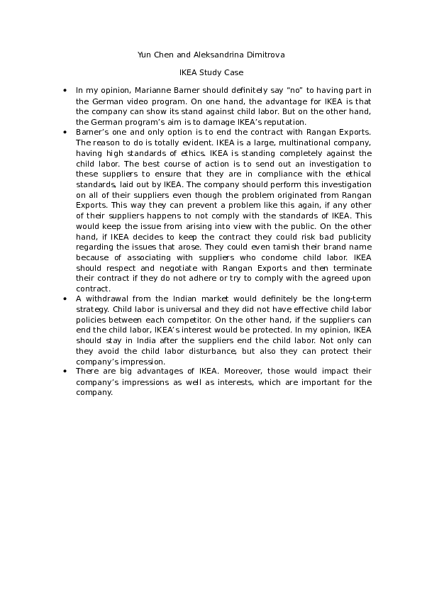 (DOC) IKEA Case Study