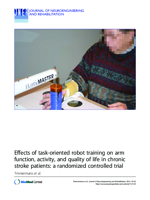 (PDF) Effects of task-oriented robot training on arm function, activity, and quality of life in ...