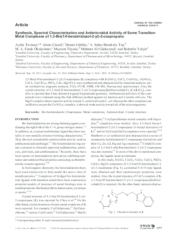 (PDF) SYNTHESIS SPECTRAL CHARACTERIZATION AND ANTIBACTERIAL ACTIVITY OF SOME SCHIFF BASE METAL ...