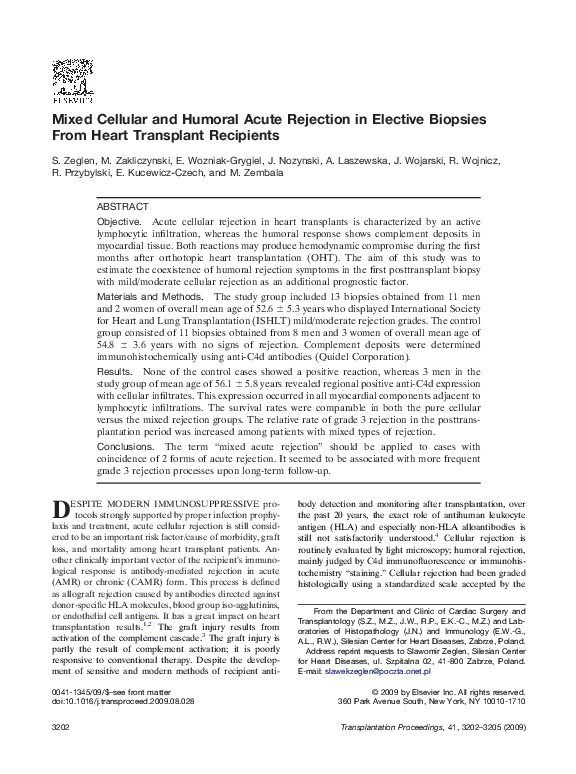 (PDF) Mixed Cellular and Humoral Acute Rejection in Elective Biopsies ...