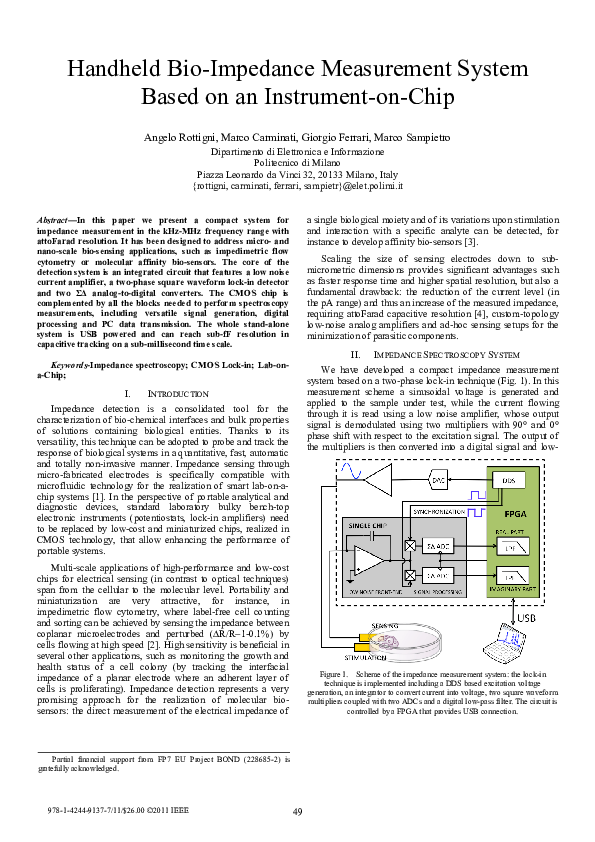 (PDF) Handheld bio-impedance measurement system based on an instrument ...