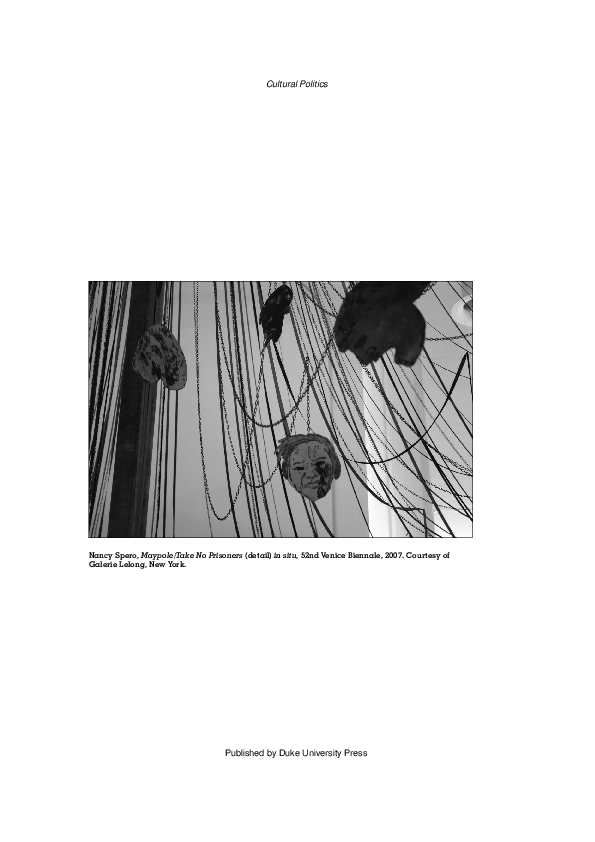 (PDF) Nancy Spero's War Maypole: Take No Prisoners