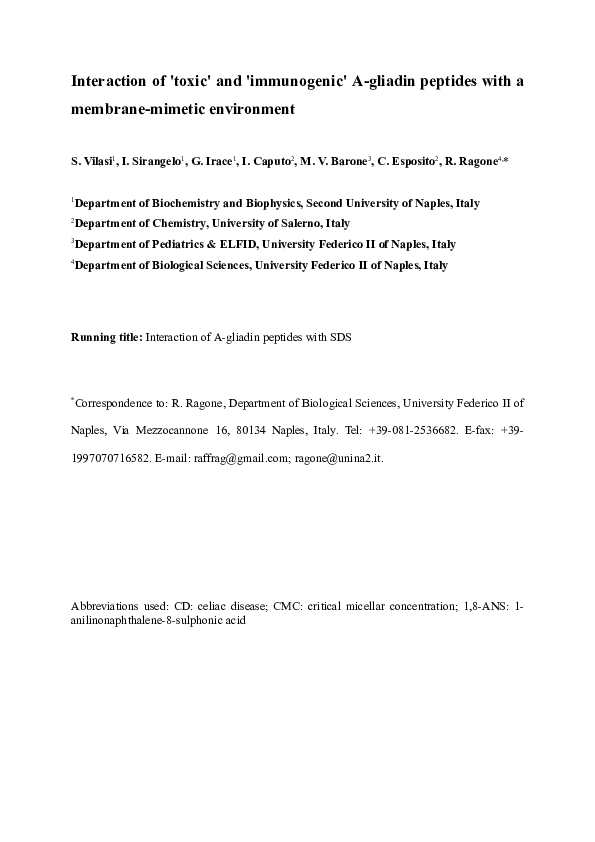 (DOC) Interaction of ‘toxic’ and ‘immunogenic’ A-gliadin peptides with ...