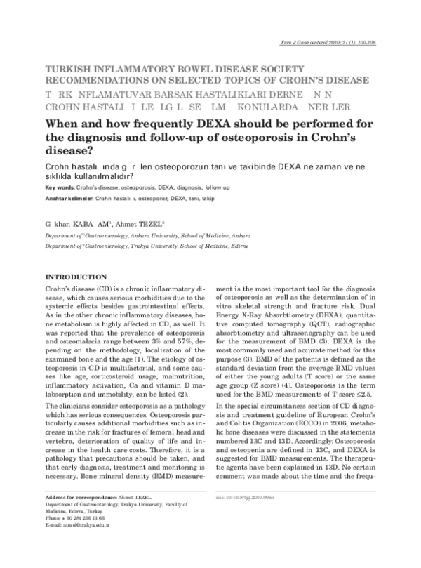 (PDF) When and how frequently DEXA should be performed for the ...