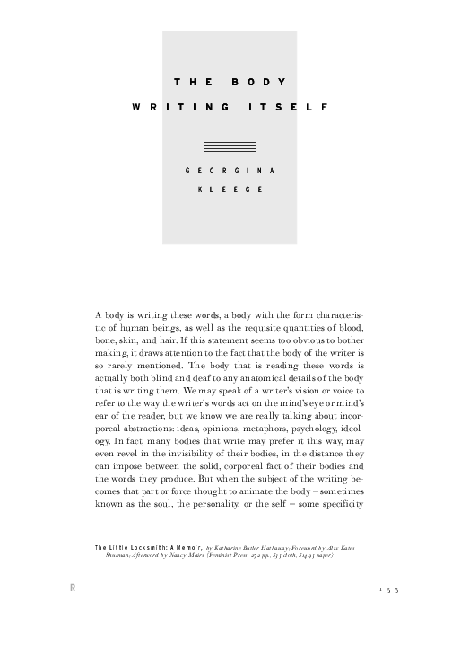 (PDF) The Body Writing Itself