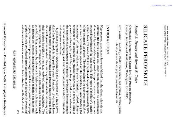 (PDF) Silicate Perovskite