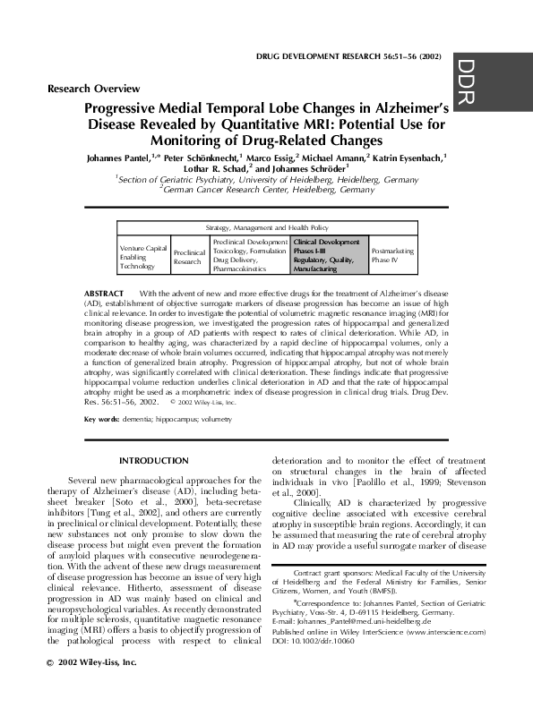 (PDF) Progressive medial temporal lobe changes in Alzheimer's disease ...