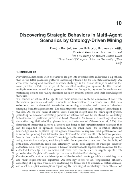 (PDF) Discovering Strategic Behaviors in Multi-Agent Scenarios by Ontology-Driven Mining
