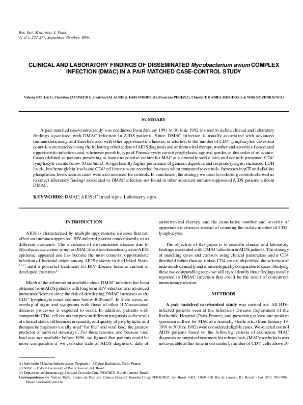 (PDF) Clinical and laboratory findings of disseminated Mycobacterium ...