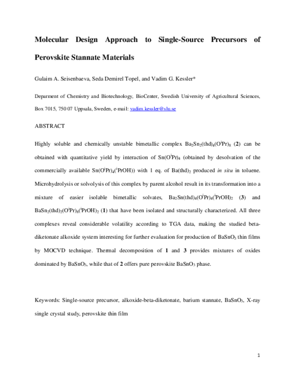 (PDF) Molecular design approach to single-source precursors of ...