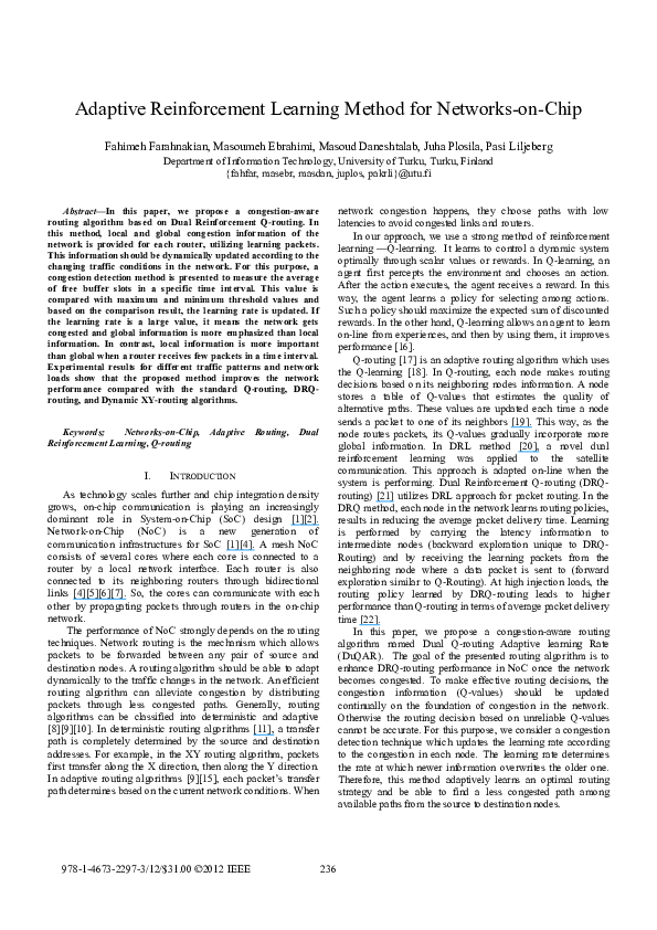 (PDF) Adaptive reinforcement learning method for networks-on-chip