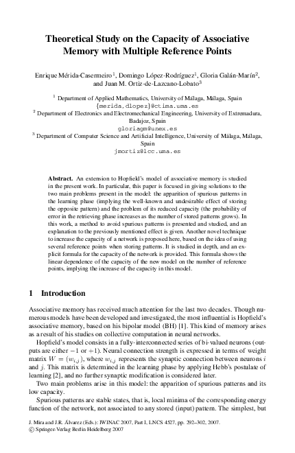(PDF) Theoretical Study on the Capacity of Associative Memory with ...
