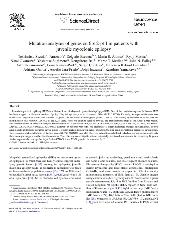 (PDF) Mutation analyses of genes on 6p12-p11 in patients with juvenile ...