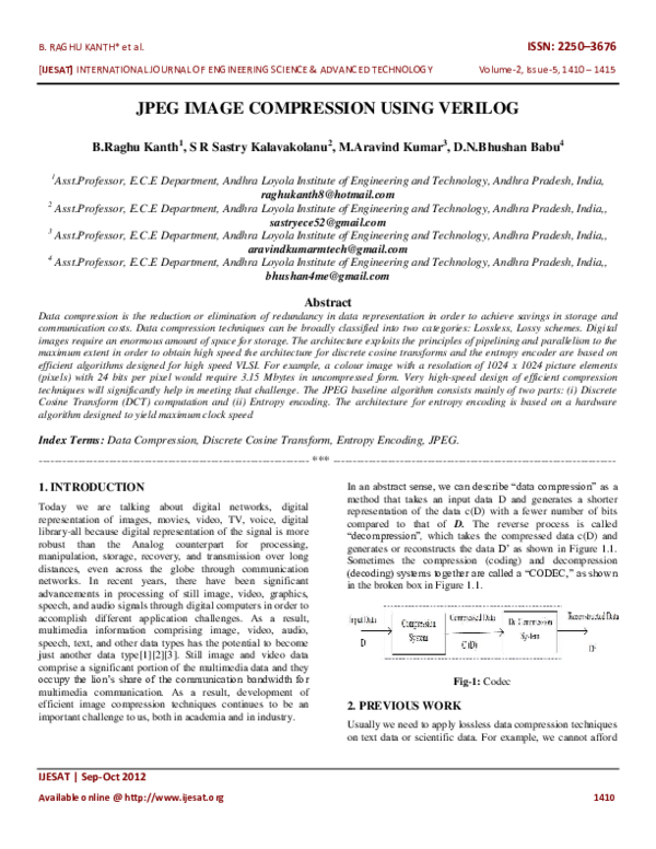 (PDF) JPEG IMAGE COMPRESSION USING VERILOG