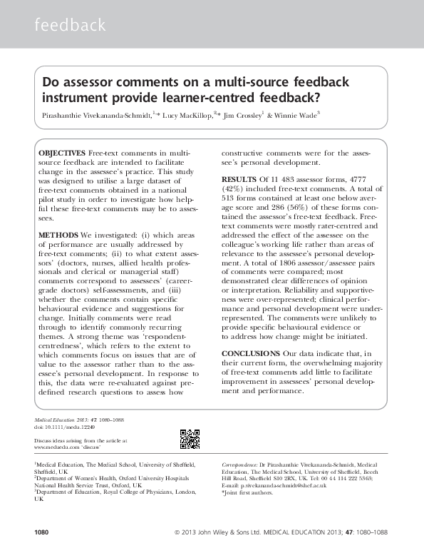(PDF) Do assessor comments on a multi-source feedback instrument ...