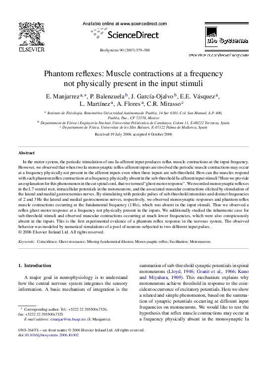 (PDF) Phantom reflexes: Muscle contractions at a frequency not ...