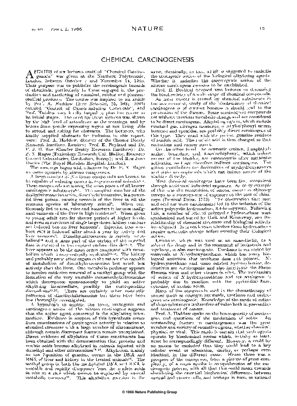(PDF) Chemical Carcinogenesis