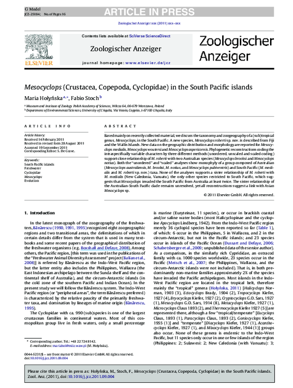 (PDF) An overview of the limnetic Cyclopidae (Crustacea, Copepoda) in ...