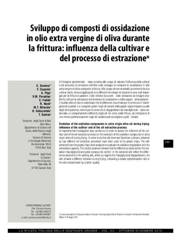 (PDF) Evolution of the oxidation compounds in extra virgin olive oil ...
