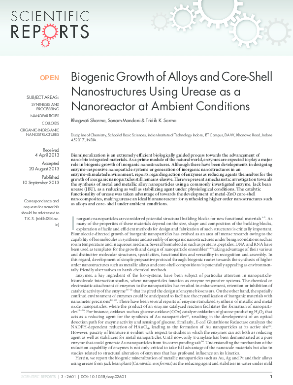 (PDF) Biogenic Growth of Alloys and Core-Shell Nanostructures Using ...