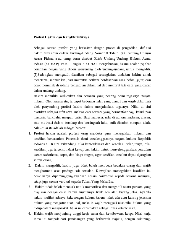 (DOC) Profesi Hakim dan Karakteristiknya