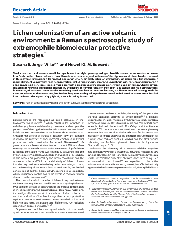 (PDF) Lichen colonization of an active volcanic environment: a Raman ...