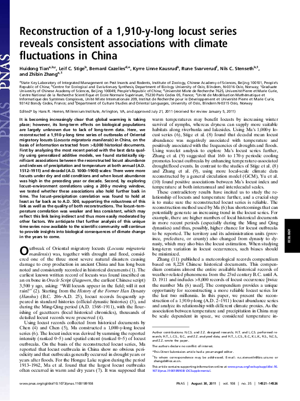 (PDF) Reconstruction of a 1,910-y-long locust series reveals consistent ...